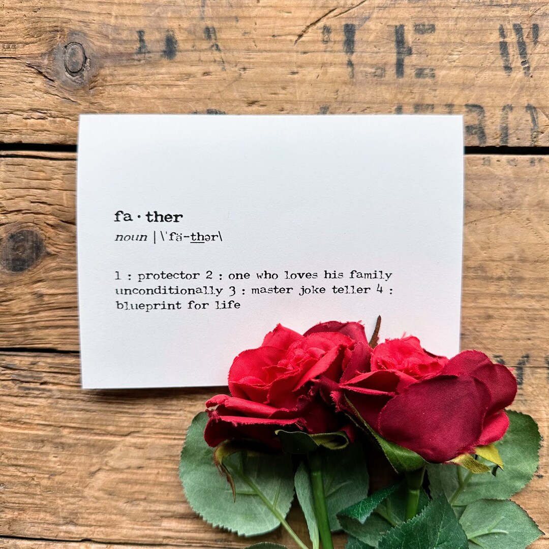 Father (from Anyone) Definition Greeting Card in Typewriter Font With ...