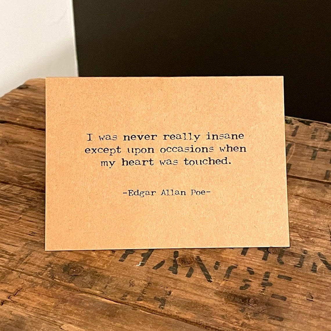 Custom Quote Greeting Card in Typewriter and Script Font With | Etsy
