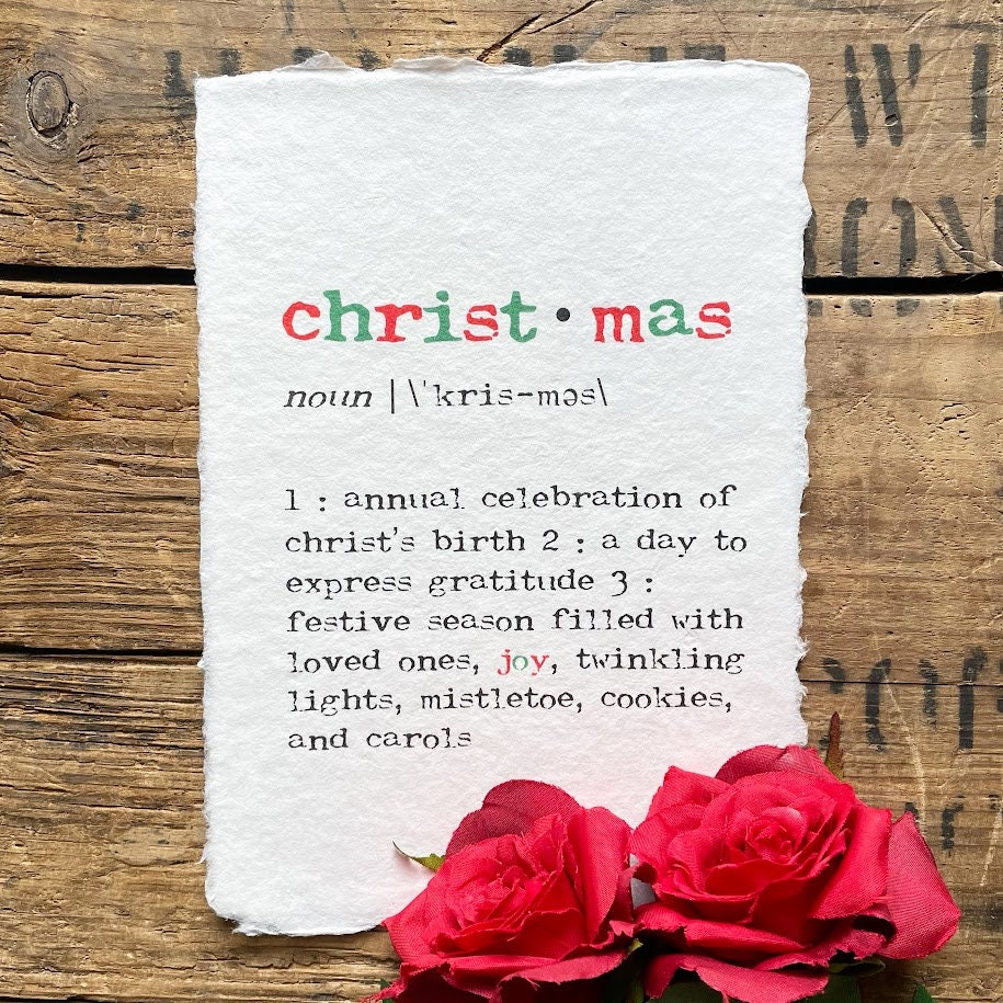Christmas Definition Print in Typewriter Font on 5x7, 8x10, 11x14 ...