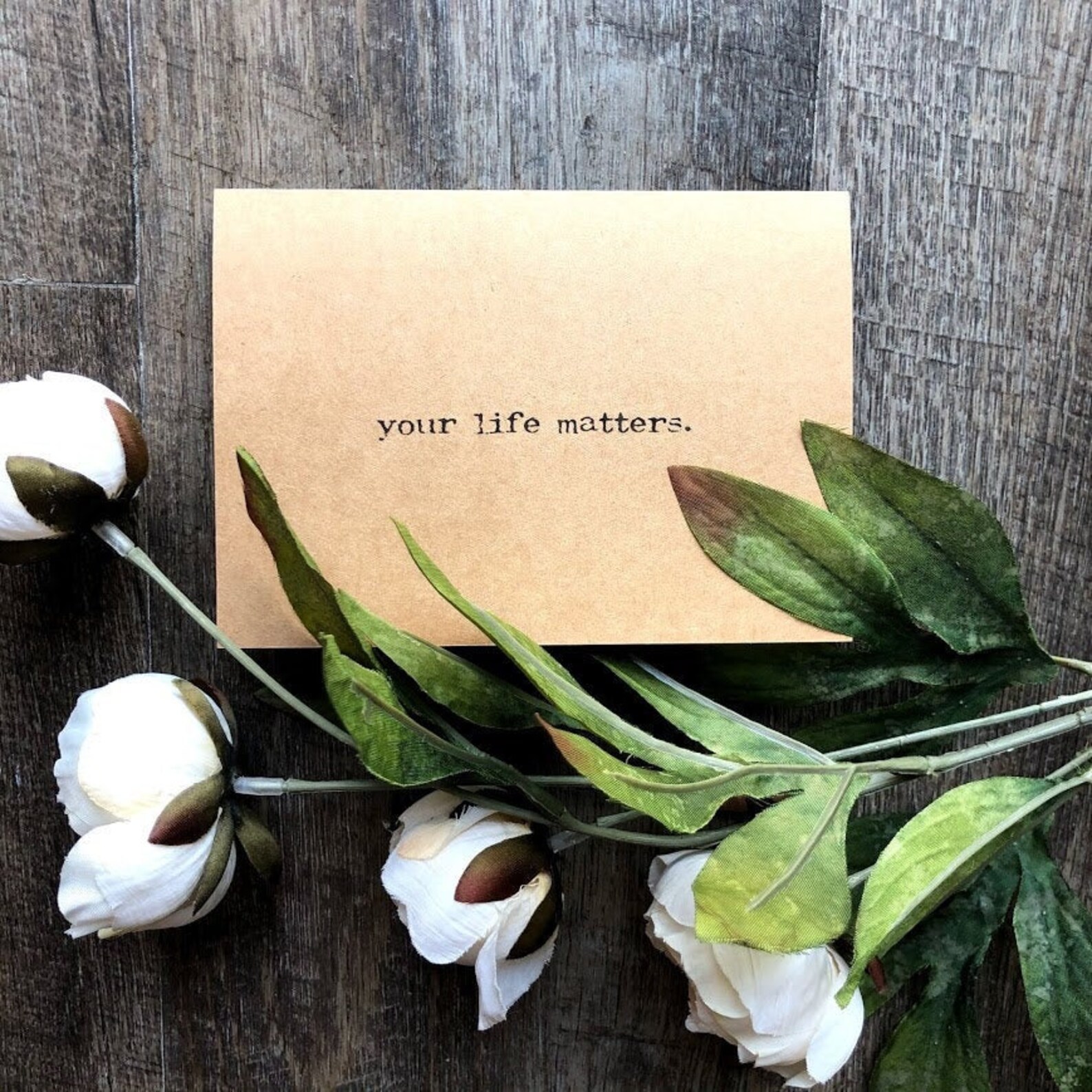 Your Life Matters Compliment Greeting Card in Typewriter Font - Etsy