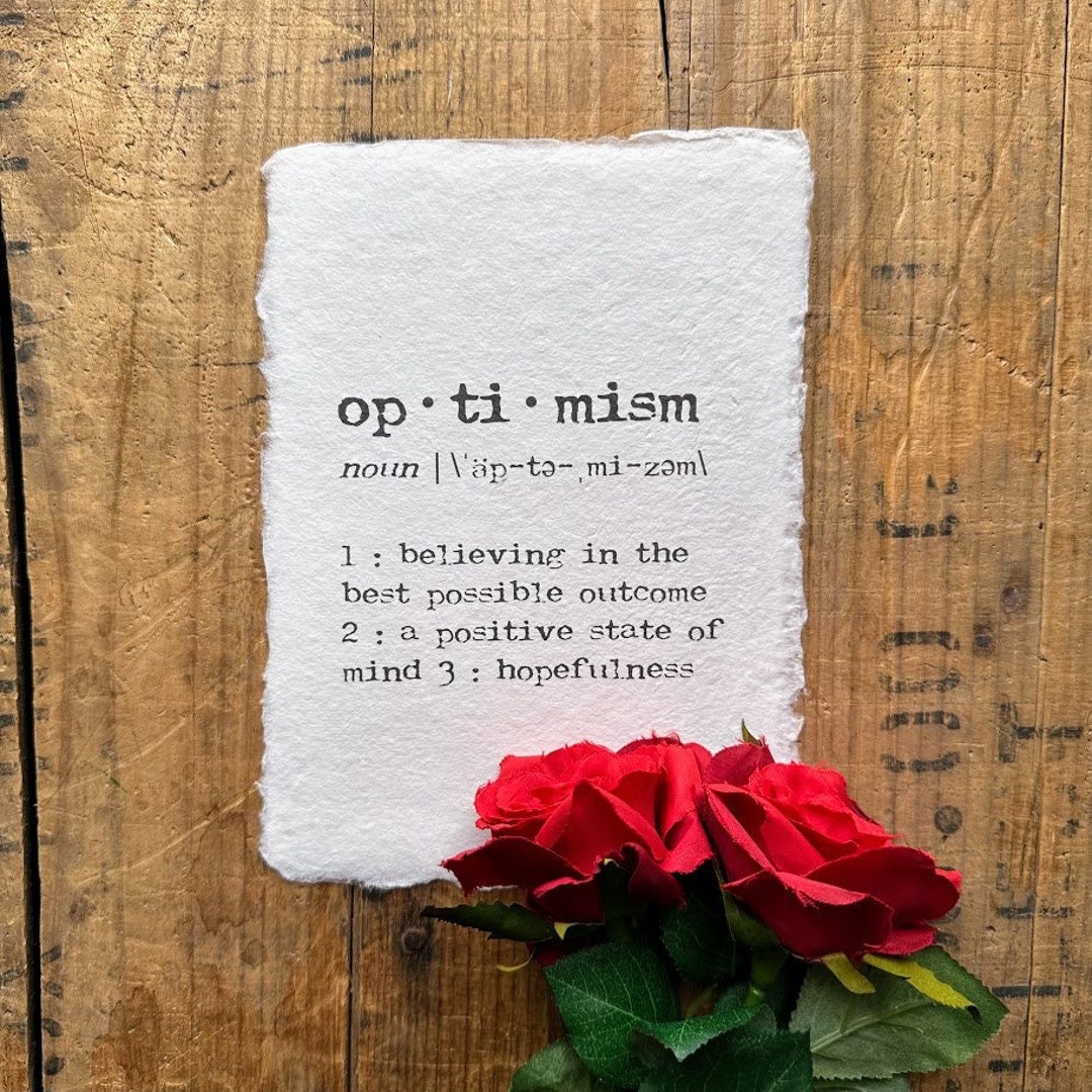 Optimism Definition Print in Typewriter Font on 5x7, 8x10, 11x14 ...