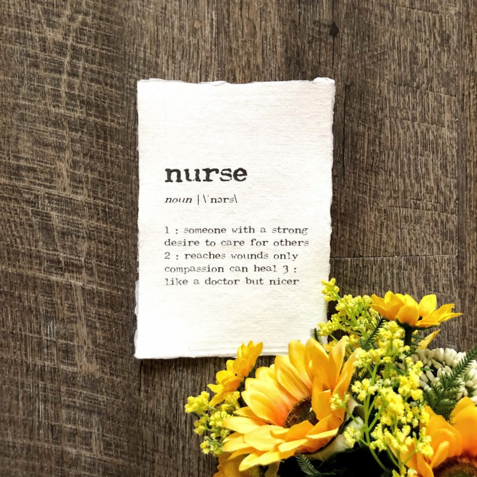 Nurse Definition Print in Typewriter Font on Handmade Cotton - Etsy