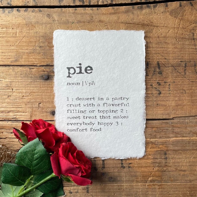 Pie Definition Print in Typewriter Font on 5x7 8x10 11x14 - Etsy