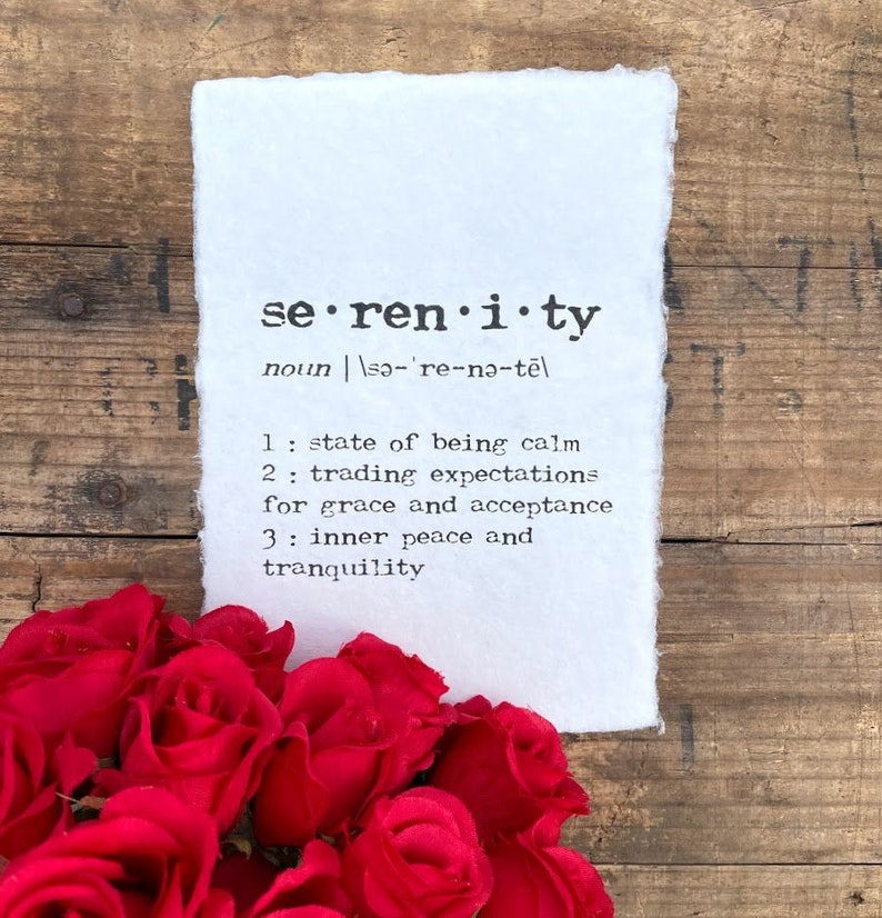 Serenity Definition Print in Typewriter Font on 5x7, 8x10, 11x14 ...