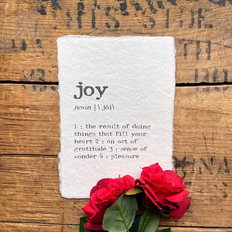 Joy Definition Print in Typewriter Font on 5x7 8x10 11x14 - Etsy
