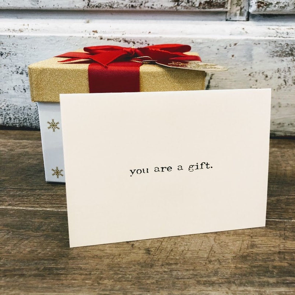 You Are a Gift Compliment Greeting Card in Typewriter Font With ...