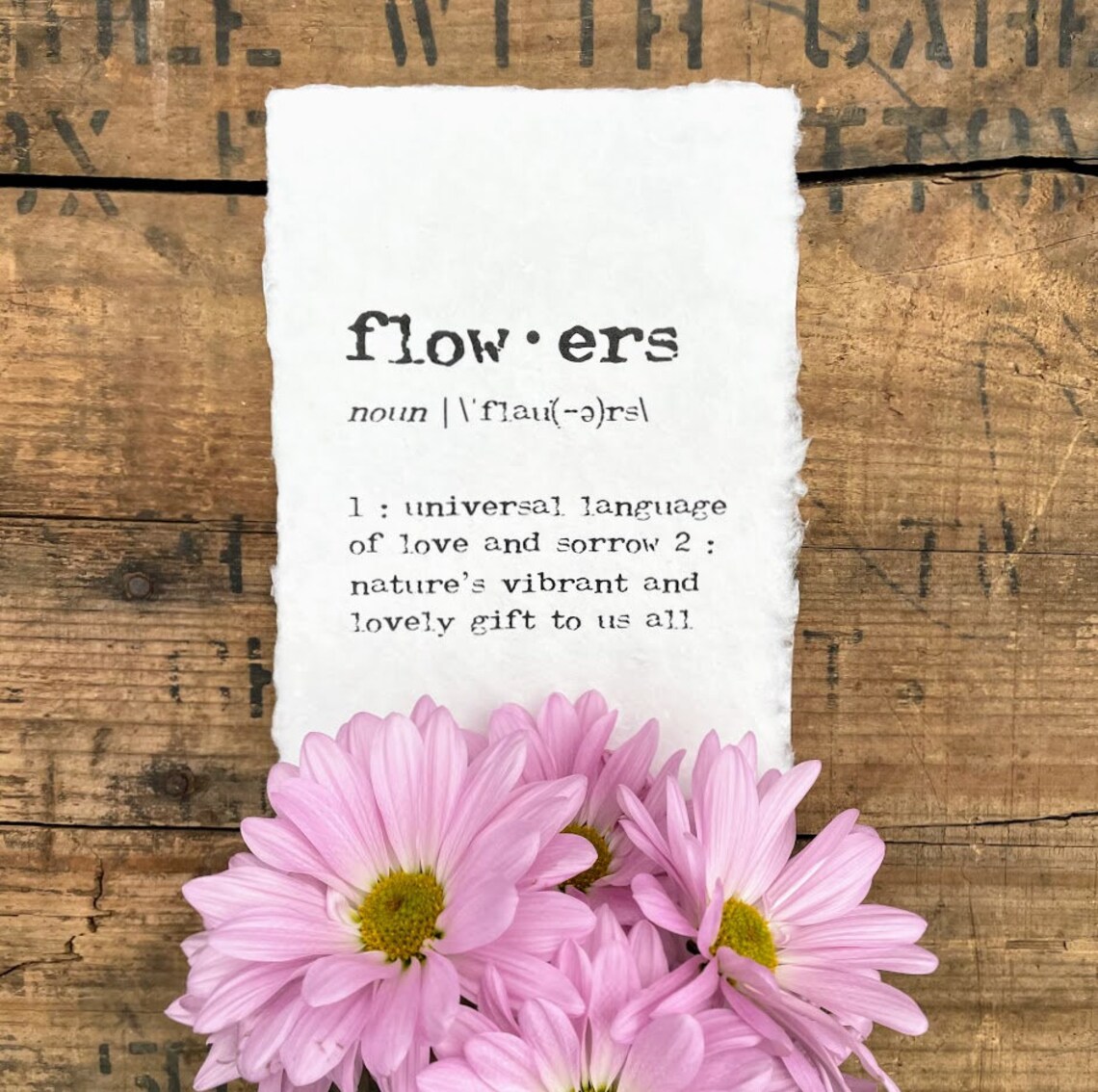 Flowers Definition Print in Typewriter Font on 5x7 8x10 - Etsy