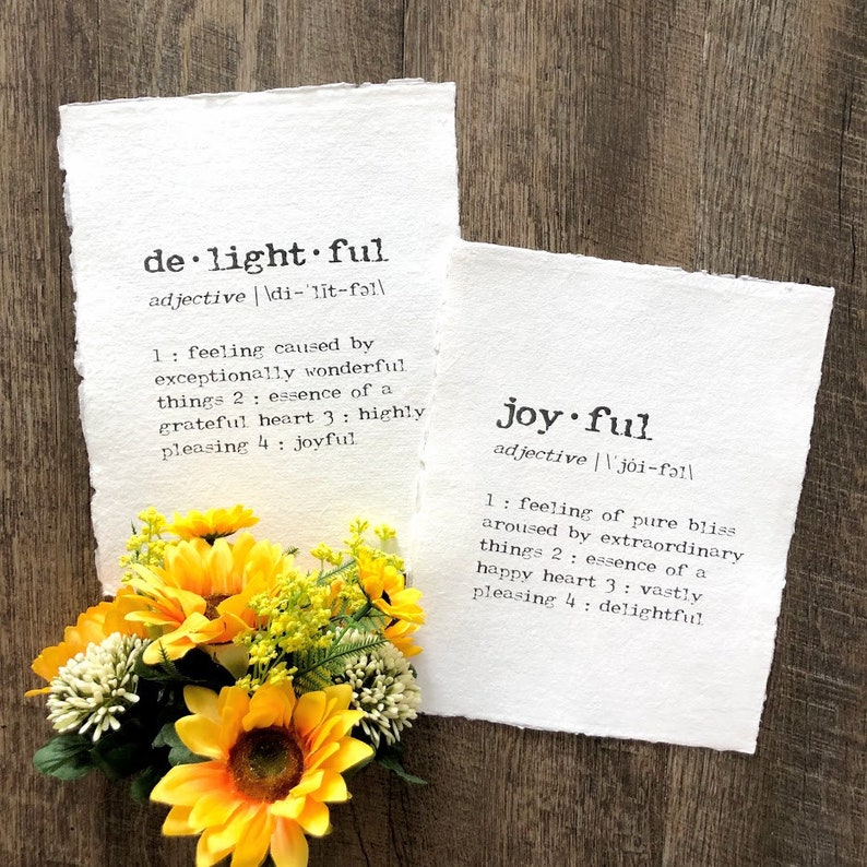 Joyful Definition Print in Typewriter Font on 5x7 8x10 11x14 - Etsy