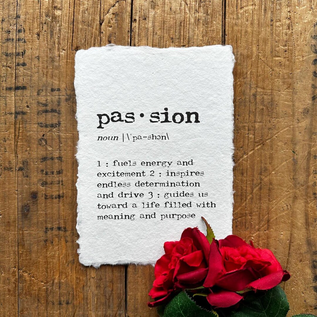 Passion Definition Print in Typewriter Font on 5x7, 8x10, 11x14 ...