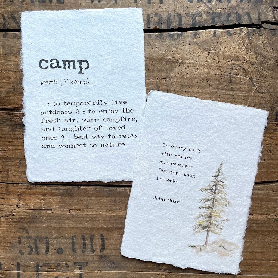 Camp Definition Print in Typewriter Font on 5x7 8x10 11x14 - Etsy Australia