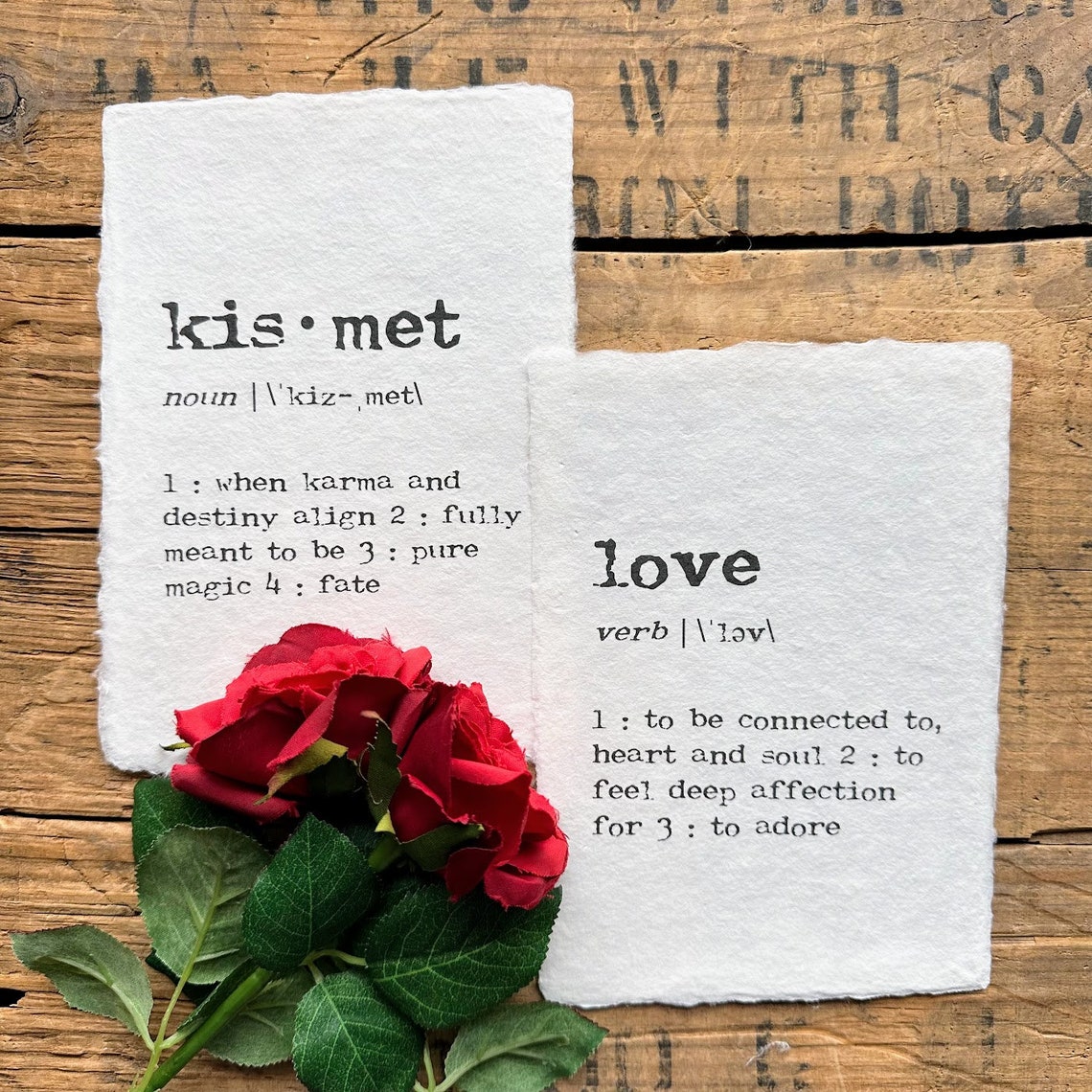 Kismet Definition Print in Typewriter Font on 5x7, 8x10, 11x14 Handmade ...