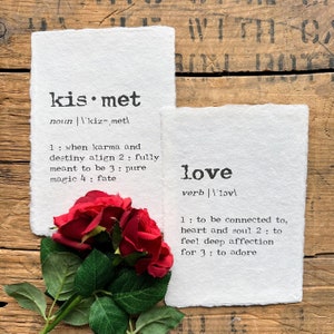 Kismet Definition Print in Typewriter Font on 5x7, 8x10, 11x14 Handmade ...