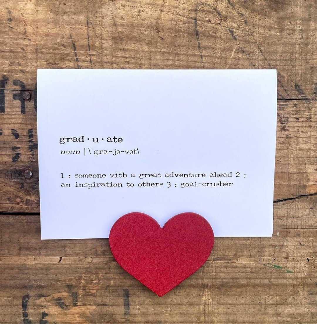 Graduate Definition Greeting Card in Typewriter Font With Envelope and ...