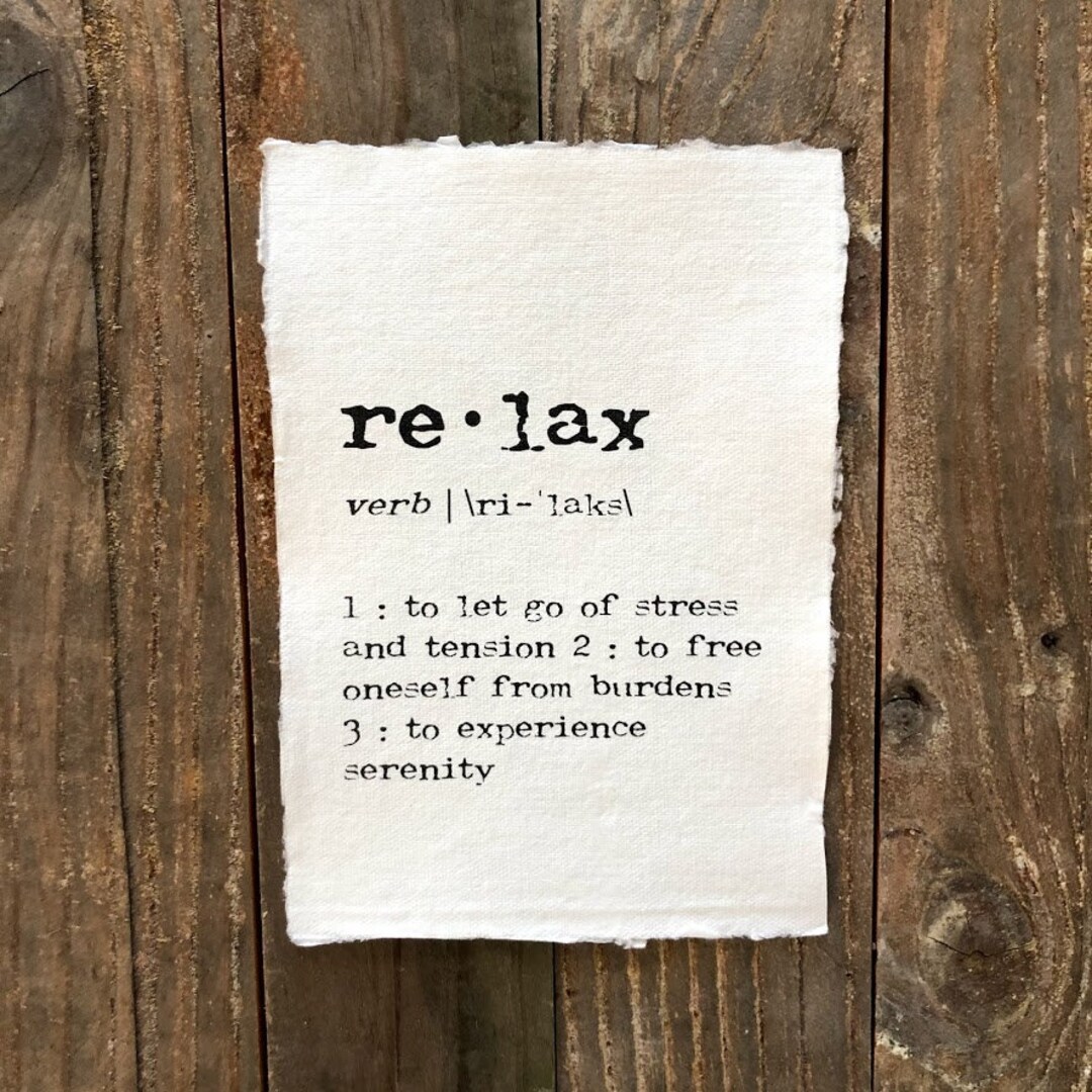 Relax Definition Print in Typewriter Font on 5x7 8x10 11x14 - Etsy