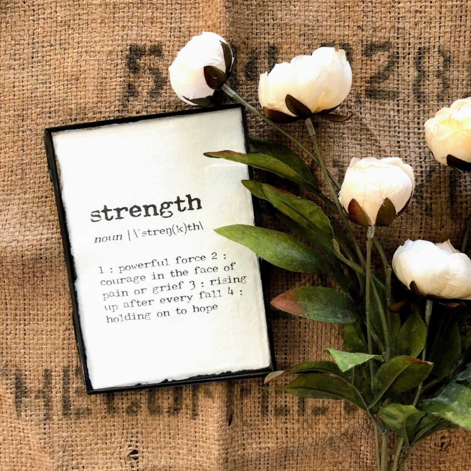 Strength Definition Print in Typewriter Font on 5x7 or 8x10 | Etsy
