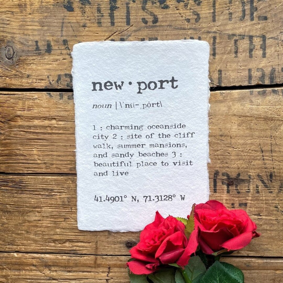 Newport Rhode Island Definition Print in Typewriter Font on 5x7, 8x10 ...