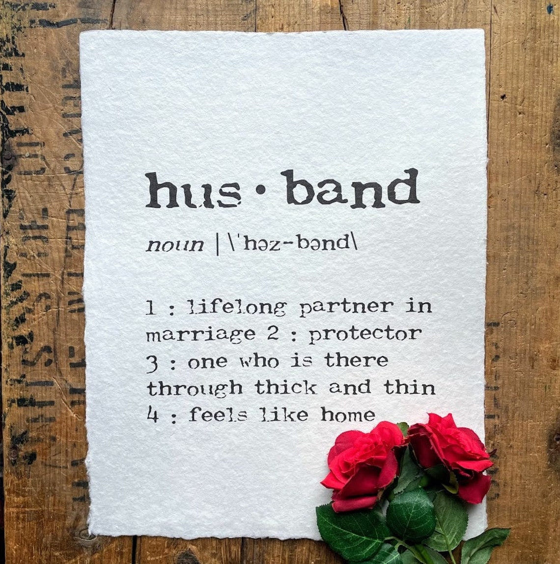 Husband Definition Print in Typewriter Font on 5x7, 8x10, or 11x14 ...