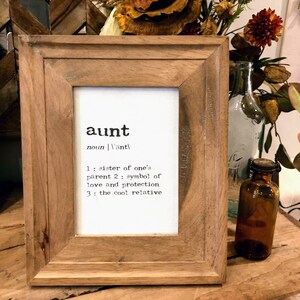 Aunt Definition Print in Typewriter Font on 5x7, 8x10, or 11x14 ...
