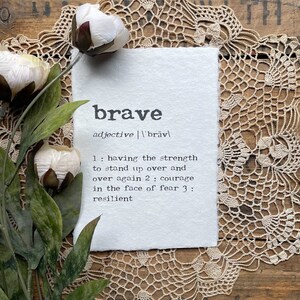 Brave Definition Print in Typewriter Font on 5x7, 8x10, 11x14 Handmade ...