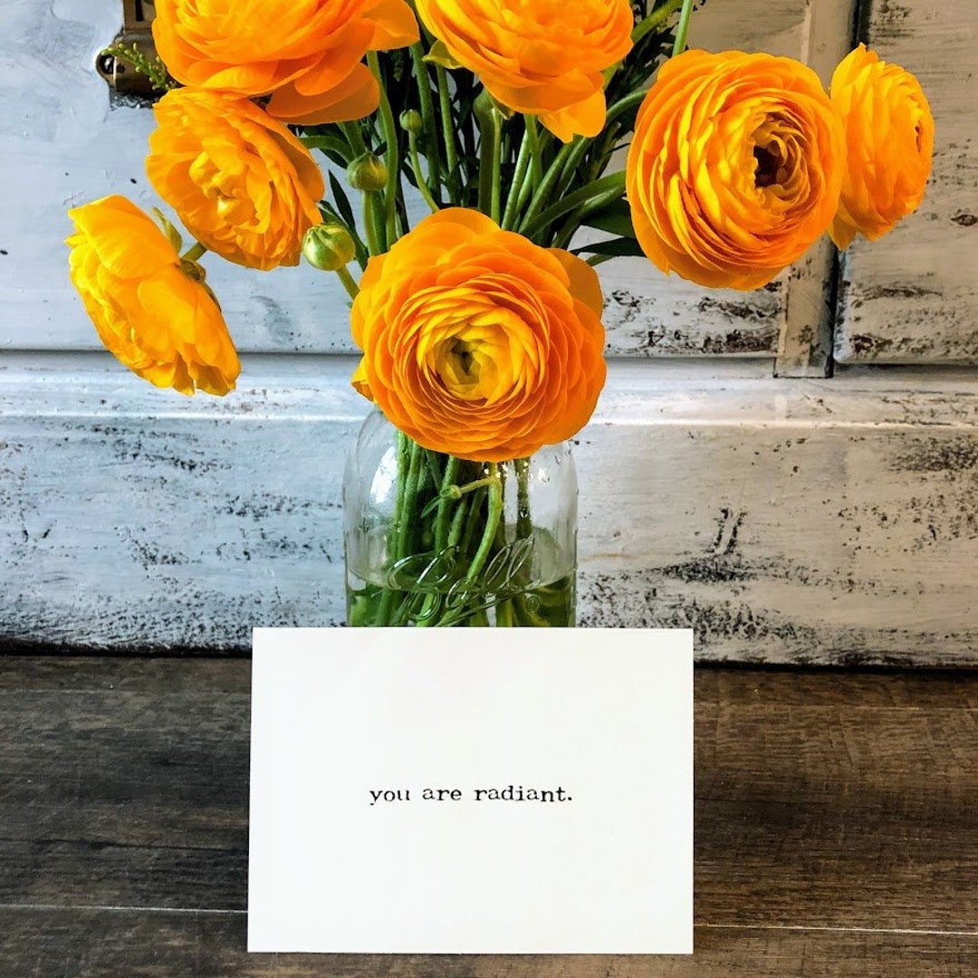 You Are Radiant Compliment Greeting Card in Typewriter Font With ...