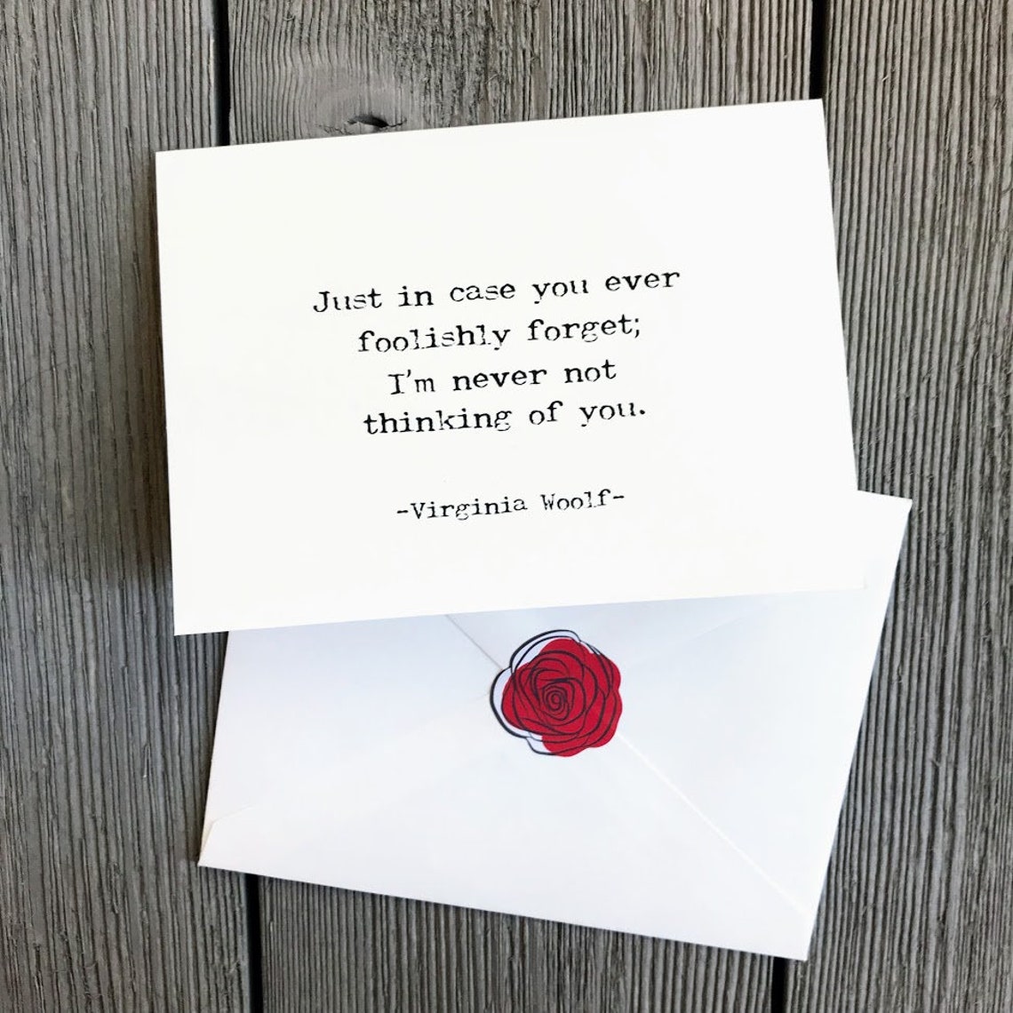 Custom Quote Greeting Card in Typewriter and Script Font With Envelope ...