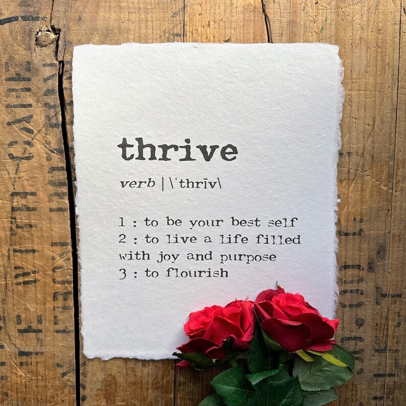 Thrive Definition Print in Typewriter Font on 5x7 8x10 11x14 - Etsy