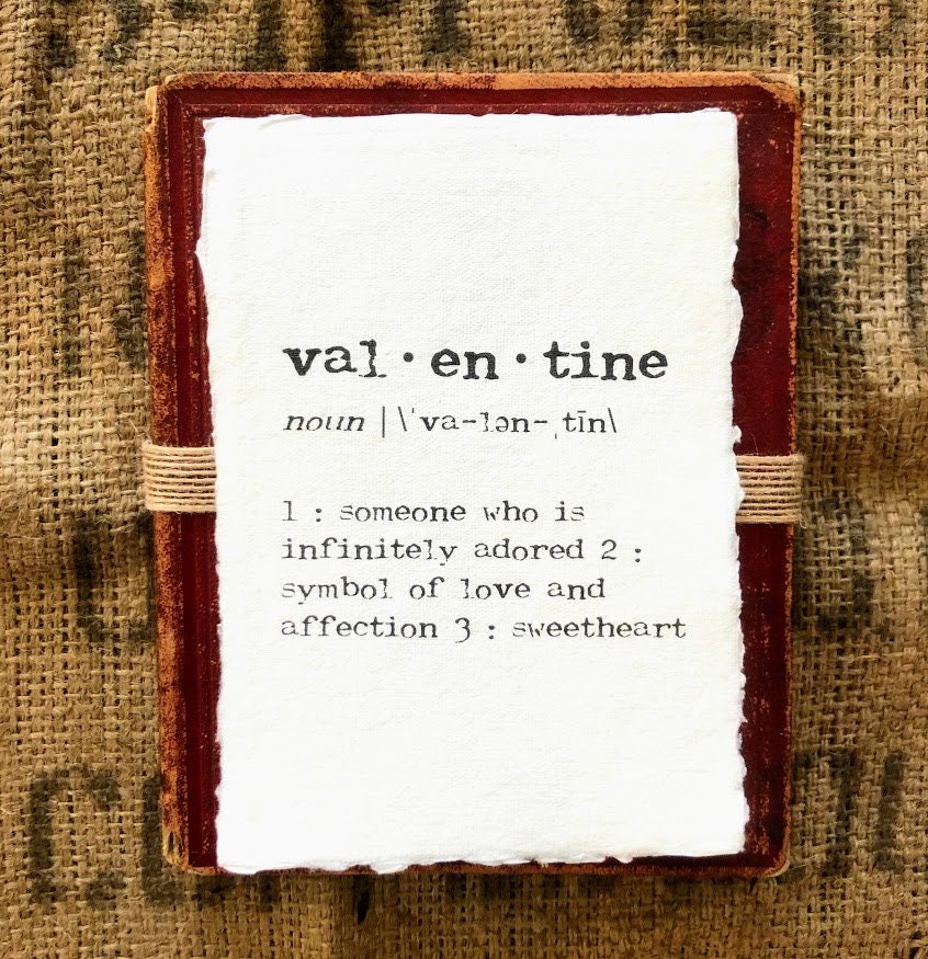 Valentine Definition Print in Typewriter Font on 5x7, 8x10, 11x14 ...