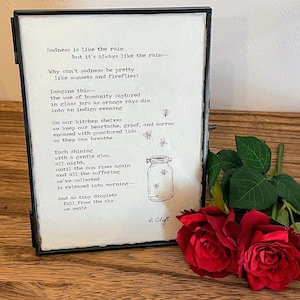 Sadness and Fireflies Poem by R. Clift in Typewriter Font on 5x7, 8x10 ...