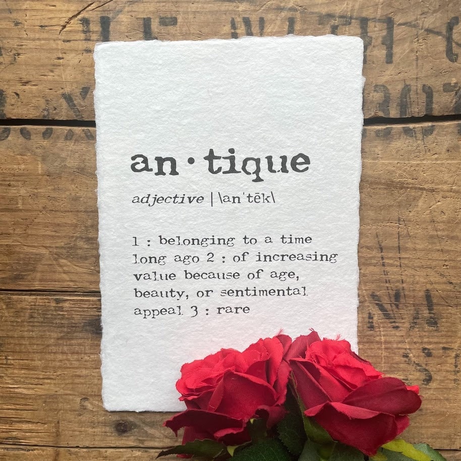 Antique Definition Print in Typewriter Font on 5x7 8x10 - Etsy