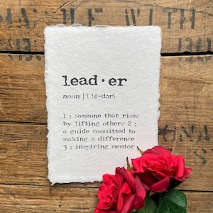 Leader Definition Print in Typewriter Font on 5x7, 8x10, 11x14 Handmade ...