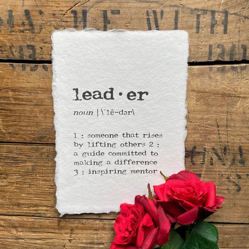 Leader Definition Print in Typewriter Font on 5x7 or 8x10 | Etsy