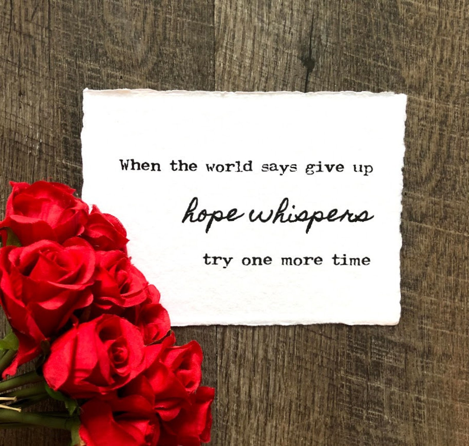 When the world says give up hope whispers try one more time | Etsy