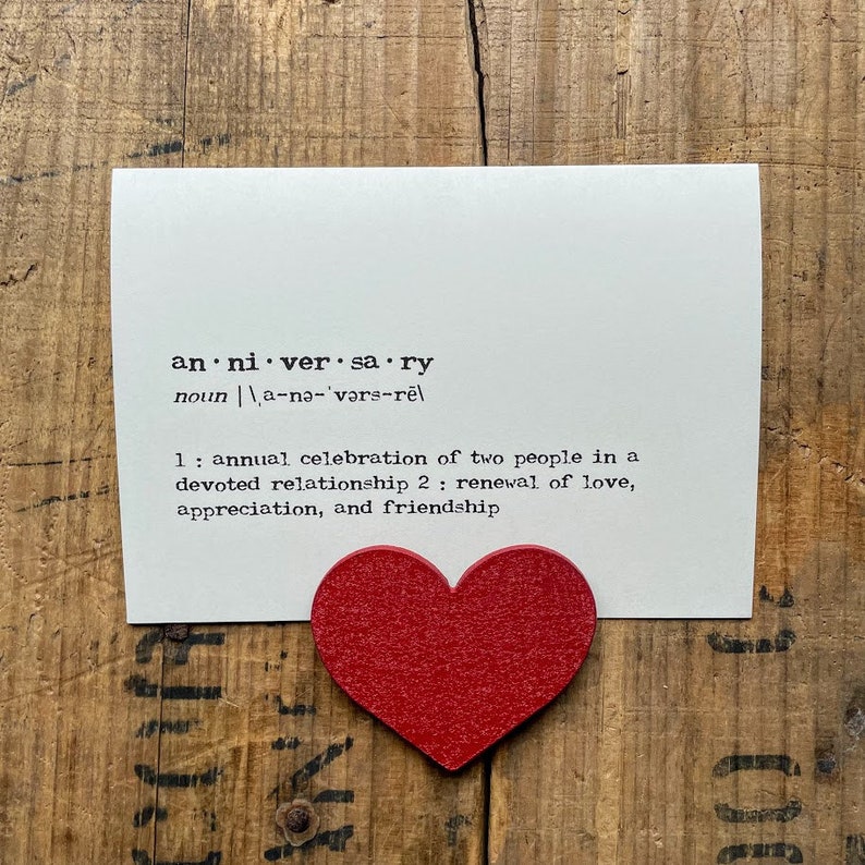 Anniversary Definition Greeting Card in Typewriter Font With - Etsy
