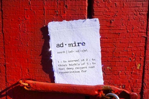 Admire definition print in typewriter font on 5x7 or 8x10 | Etsy