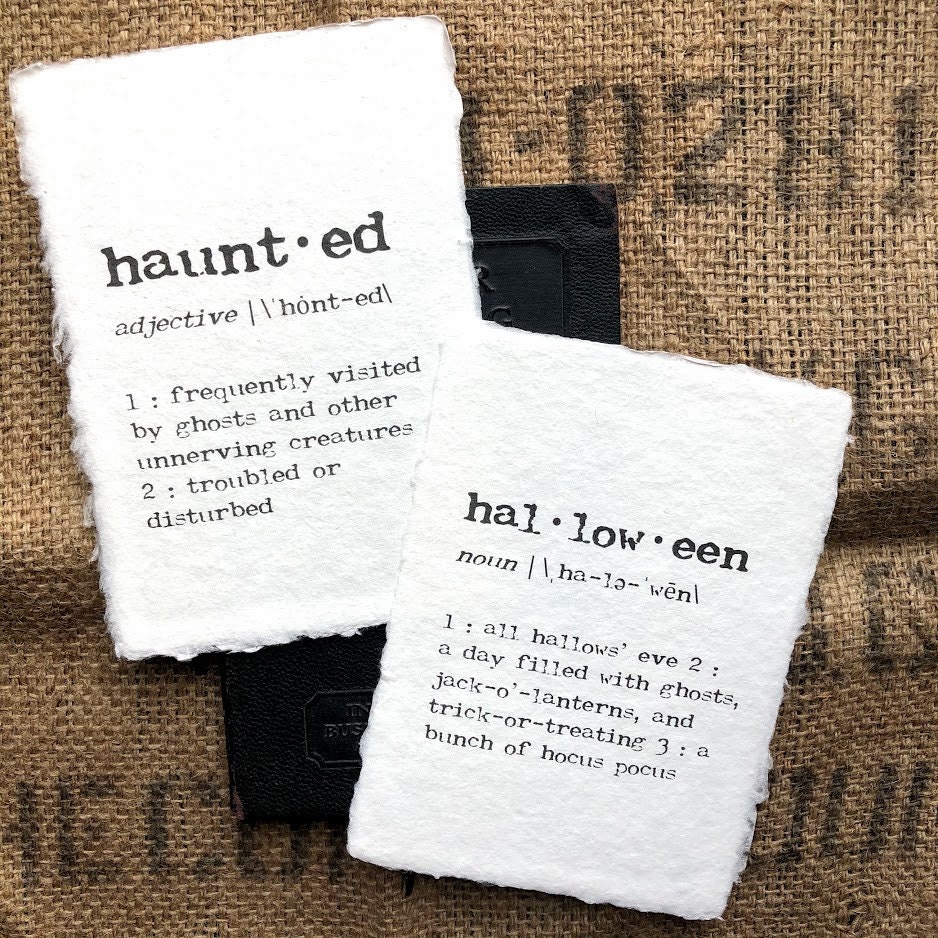 Haunted definition print in typewriter font on 5x7 or 8x10 | Etsy