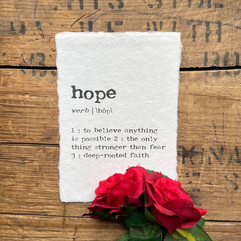 Hope Definition Print in Typewriter Font on 5x7 8x10 11x14 - Etsy