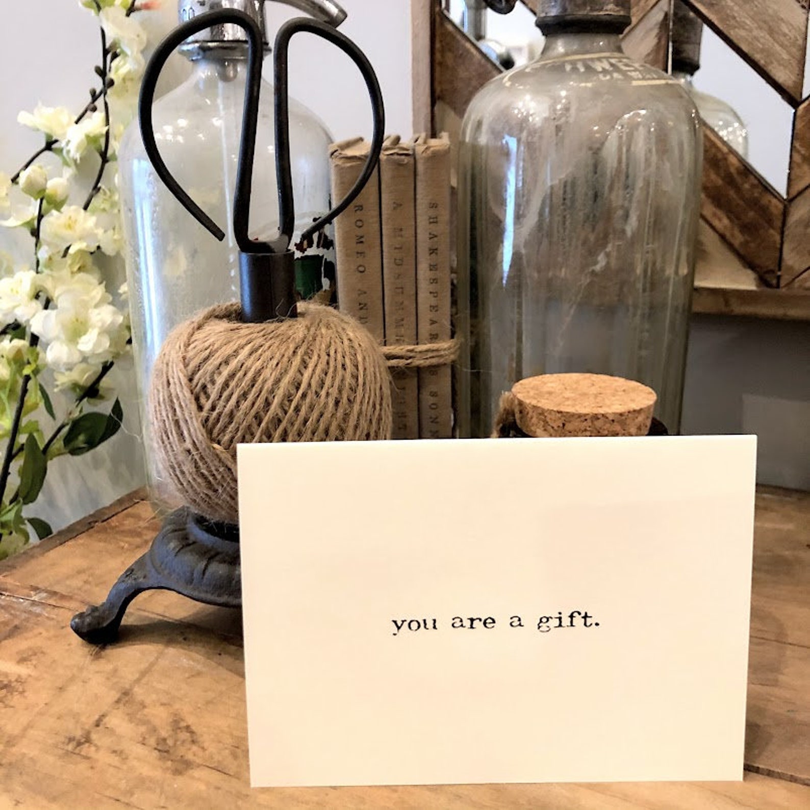 You Are a Gift Compliment Greeting Card in Typewriter Font With ...