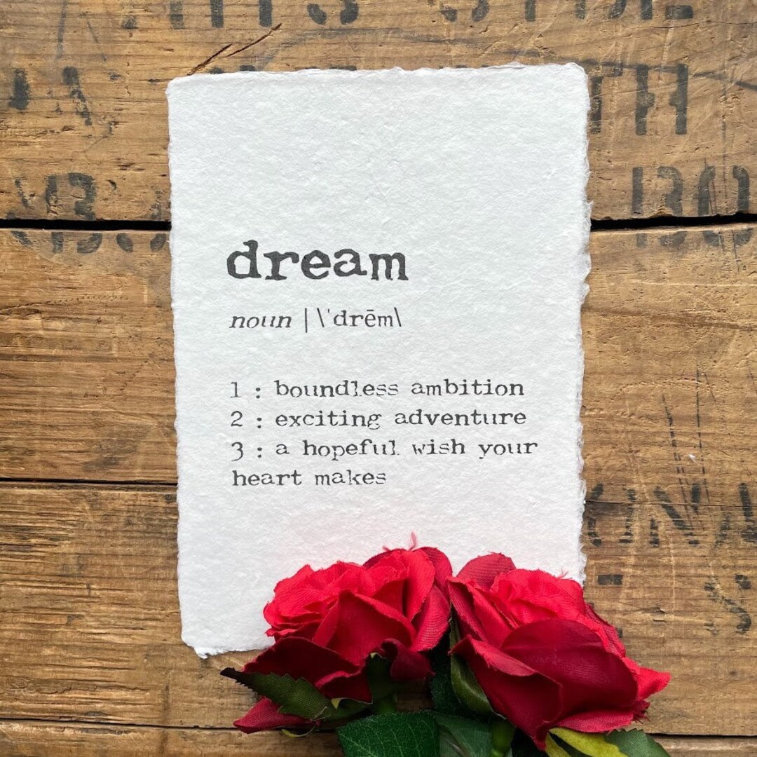 Dream Definition Print in Typewriter Font on 5x7, 8x10, 11x14 Handmade ...