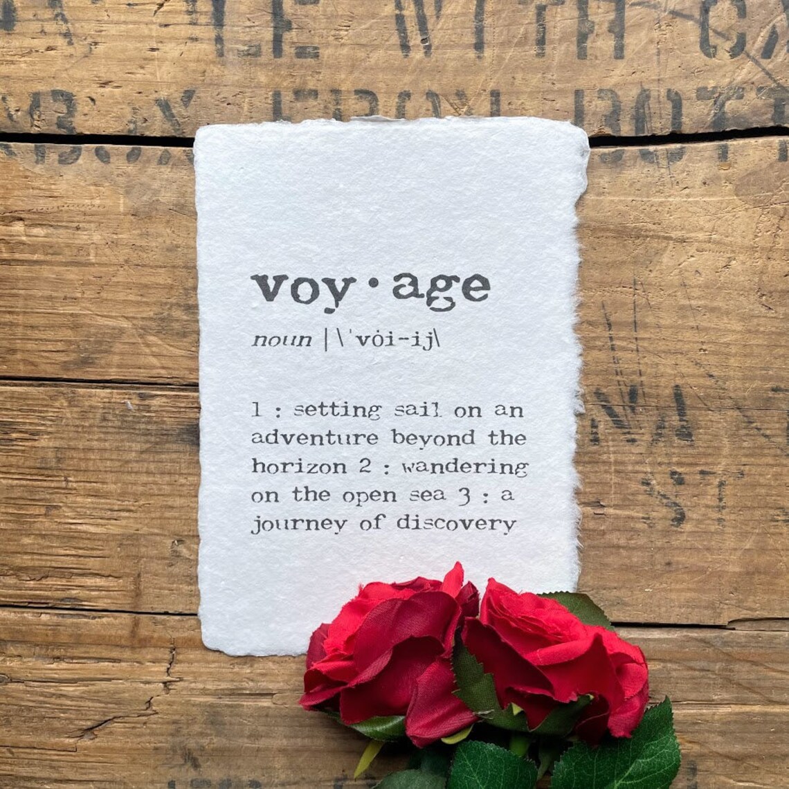 Voyage Definition Print in Typewriter Font on 5x7, 8x10, 11x14 Handmade ...