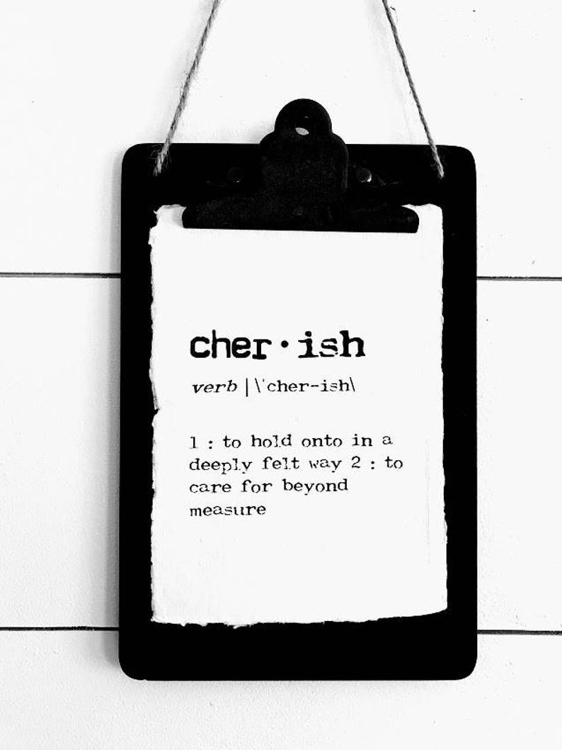 Cherish Definition Print in Typewriter Font on 5x7 or 8x10 - Etsy Canada
