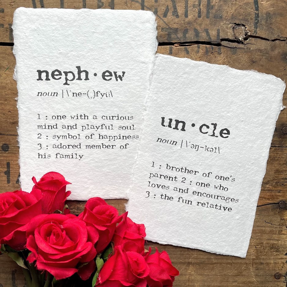 Uncle Definition Print in Typewriter Font on 5x7 8x10 11x14 - Etsy