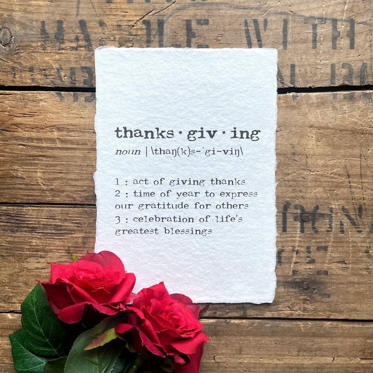 Thanksgiving Definition Print in Typewriter Font on 5x7 8x10 - Etsy