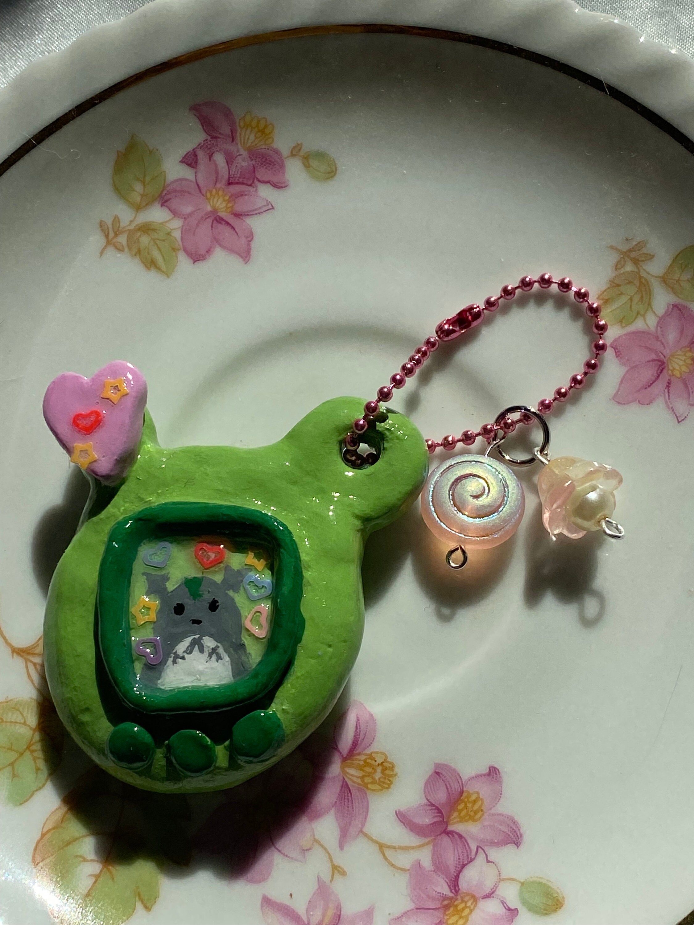 Studio Ghibli My Neighbor Totoro Clay Charm Tamagotchi Beaded Keychain ...