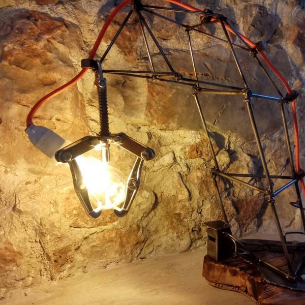 Scrap Metal Lamp - Etsy