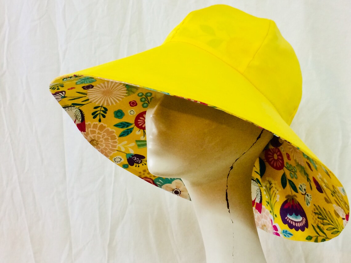 Sun Hat Sewing Pattern Summer Wide Brim Hat Reversible Hat - Etsy