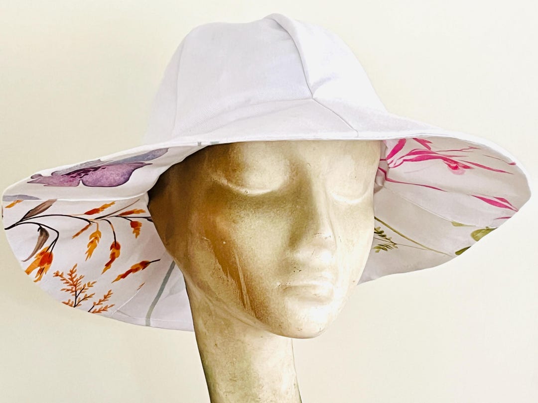 Sewing Pattern of a Tulip Hat Designer Widebrim Sunhat Pattern Reversible Outdoor Hat DIY Gift ...
