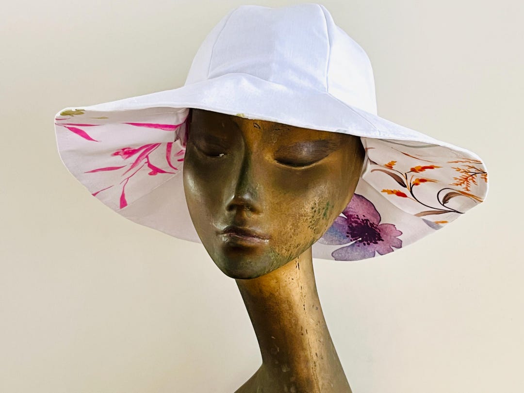 Sewing Pattern of Tulip Hat Designer Widebrim Sunhat Pattern Reversible ...