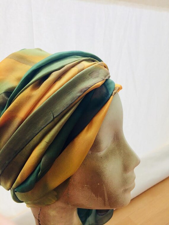 Large & long silk wrap hand painted by an artist - Gem