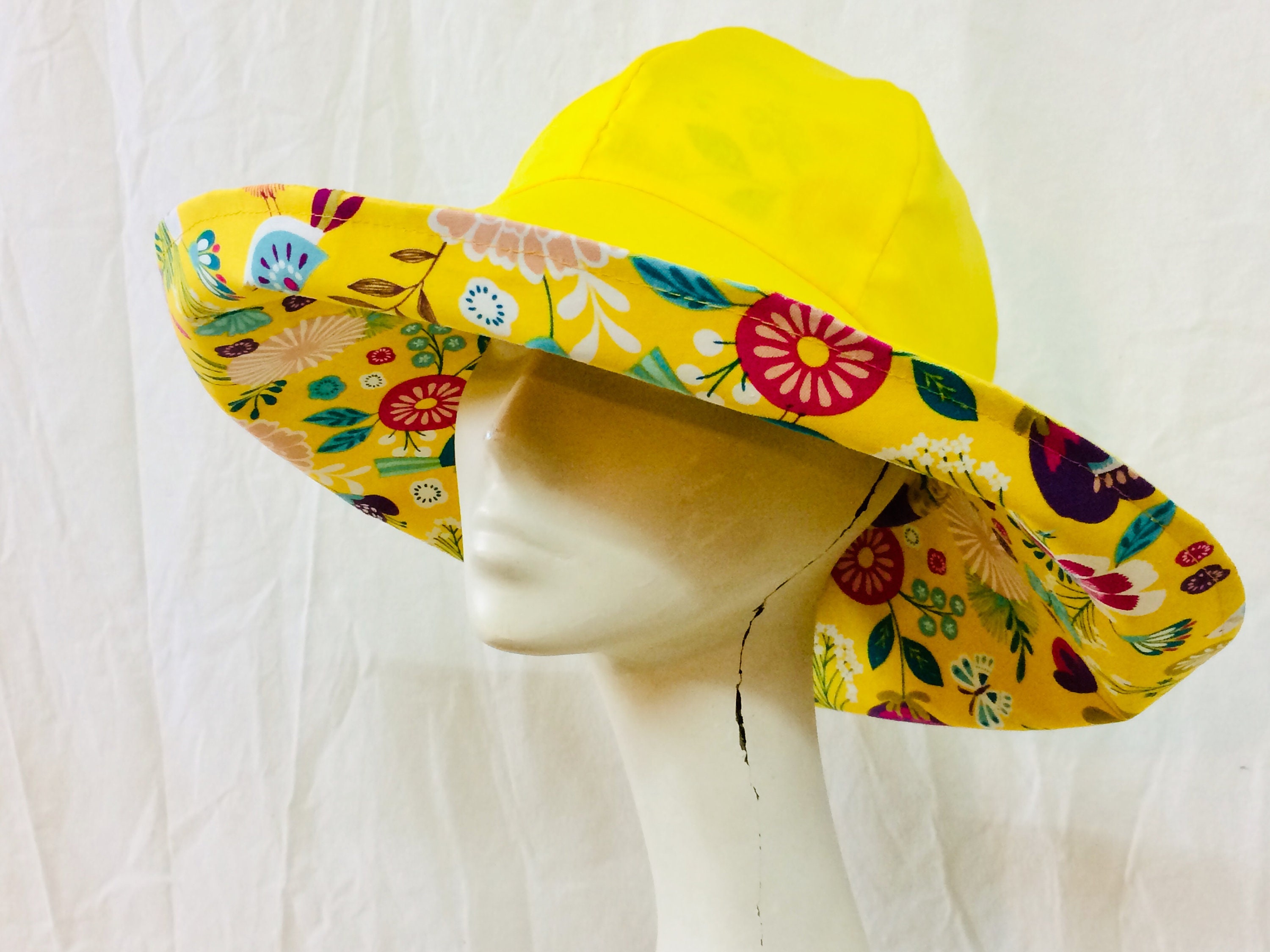 Sun Hat Sewing Pattern - Summer Wide Brim Hat- Reversible Hat -sun ...