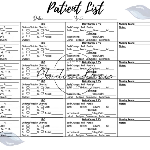 Patient List - Etsy